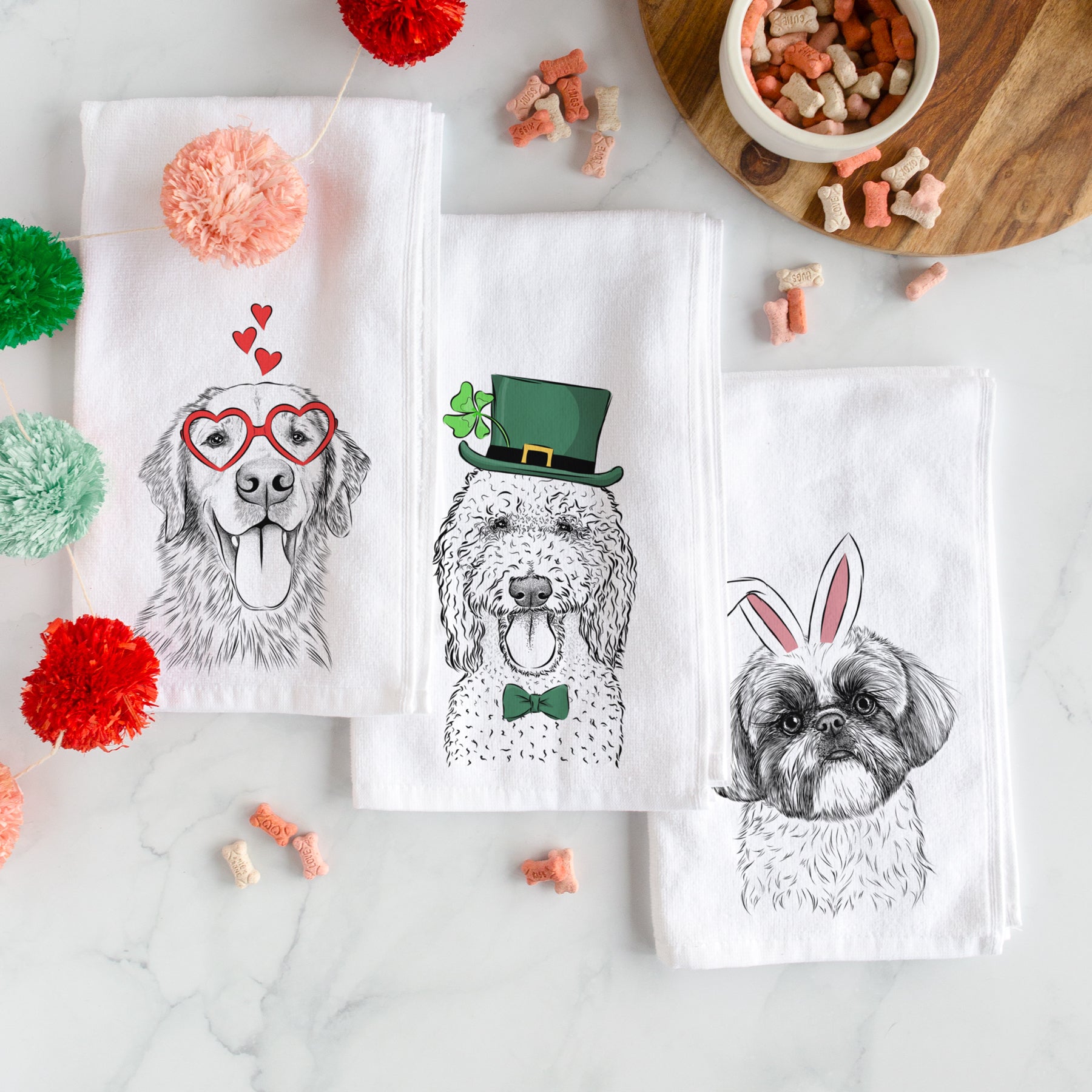 Cat & Dog Hand Towels | Animal Dish Towels | Inkopious