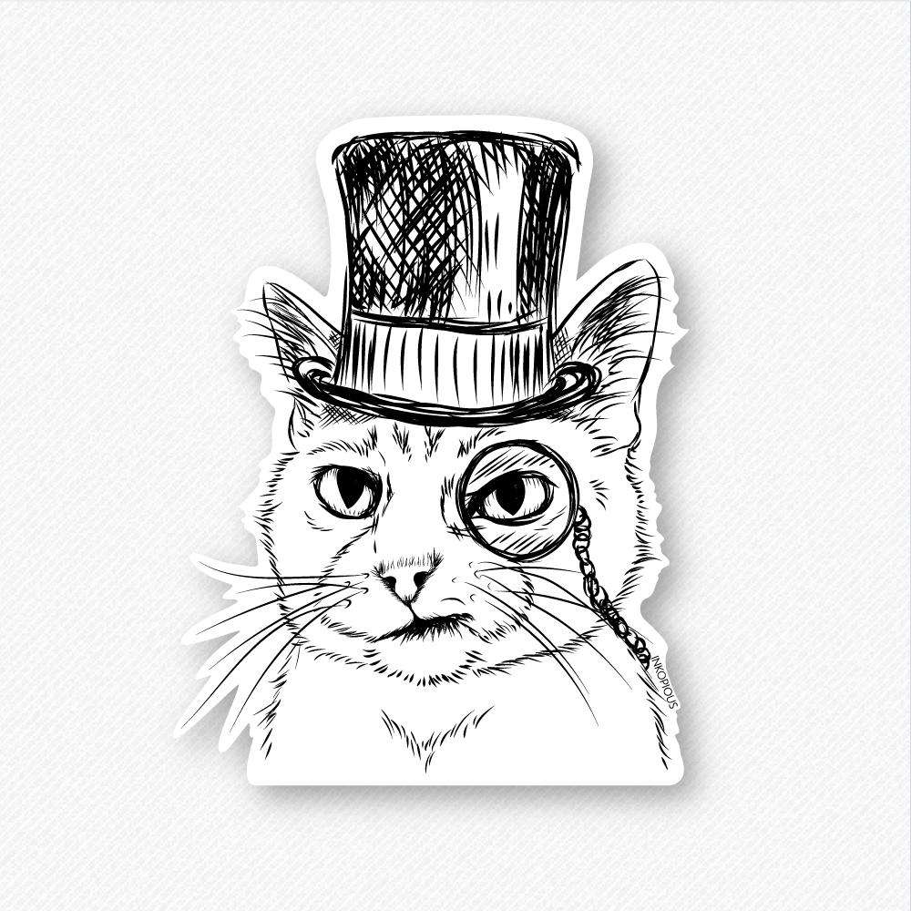 Sir Alfred the Cat - Decal Sticker - Inkopious